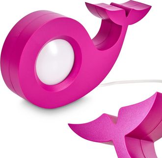 HOFSTEIN LED Tischlampe Rougemont, bunte Tischleuchte aus Kunststoff für das Kinderzimmer, 1 x LED 5,4 Watt, 640 Lumen, 3000 Kelvin, Wal als Nachttischlampe mi