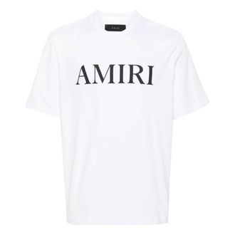Amiri Homme, Tops, Blanc, Taille: XS T-shirt en coton blanc avec logo