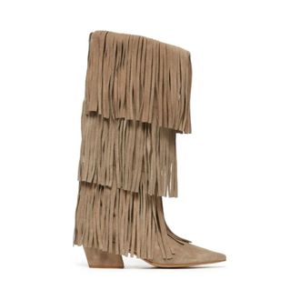 Aniye By Femme, Chaussures, Beige, Taille: 38 EU Cowboy Fringes Bottes