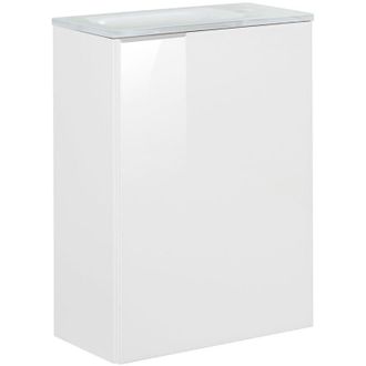 Fackelmann Set sbc - Front lackiertes Glas Wei&szlig; - Korpus Wei&szlig; - Fackelmann