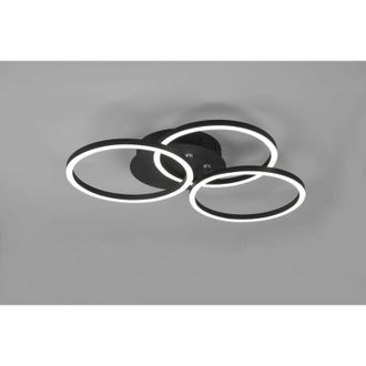 Reality Led Deckenleuchte circle Schwarz 3 Ringe verstellbar Nachtlicht, &oslash; 43cm