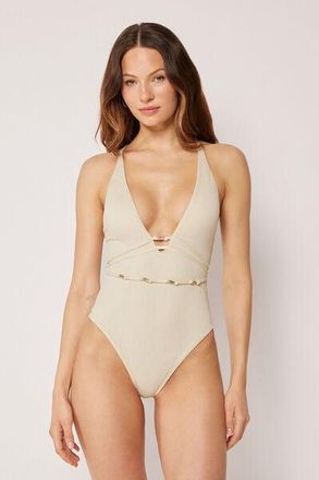 Calzedonia Badeanzug Wild Jungle Wei&szlig;