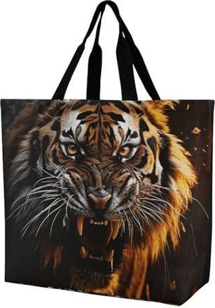 Generic Tigre F&eacute;roce Sac A Main Femme D&eacute;contract&eacute; Sacs De Courses R&eacute;utilisable Sac A Main Femmes Pour Universit&eacute; Plage Gym
