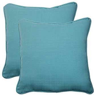 Pillow Perfect Outdoor Forsyth Kordel-Überwurfkissen, 47 cm, Türkis, 2 Stück