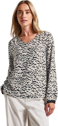 Street One Damen 3411983 V-Neck Bluse mit Tape, Morning beige, 40