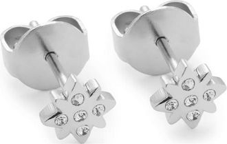 Leonardo 024462 Clous doreilles Ciao Campagnola en acier inoxydable argenté, pierres de zircone, bijoux pour femme, cadeau pour femme, Eine Größe, Acier inoxyd