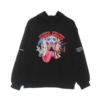 Vision Of Super Schwarzer Tongue Print Oversize Hoodie - - Sweatshirts & Hoodies - Herren - Schwarzk - L