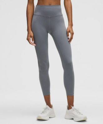 lululemon Legging Wunder Train taille haute &agrave; bandes pour Femmes - 64 cm - Gris - Taille 10