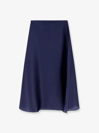 Alberta Ferretti Womens Silk Skirt Blue