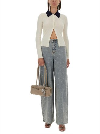 Self Portrait Merino Wool Cardigan - White
