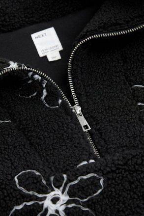 Next Fleecejacke Borg-Pullover mit halblangem Rei&szlig;verschluss (1-St)