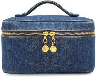 Chanel Sac Vanity doccasion en jean - Femme - Pre-owned - Bleu - Taille: ONE Size