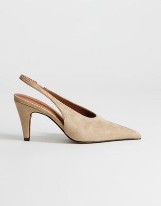 Topshop Arabella - Chaussures habill&eacute;es &agrave; talon conique et bride arri&egrave;re - Taupe-Neutre