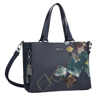 Anekke | Sac anses courtes Evolution | Sac femme port&eacute; main et &eacute;paule avec bandouli&egrave;re | 29 x 21 x 14 cm | Coloris bleu