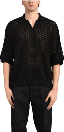 Daniele Alessandrini Homme, Tops, Noir, Taille: 2XL Polo &agrave; col en V