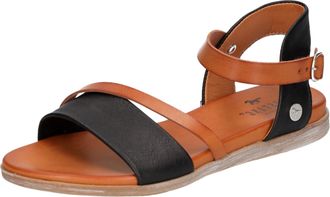 Mustang Jeans Damen Sandale Schnalle Riemen flach 1424-807, Größe:40 EU, Farbe:Schwarz