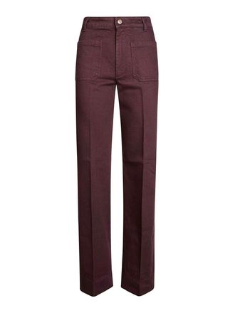 Victoria Beckham Straight Leg Jeans - Dunkelrot