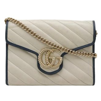 Gucci Pre-owned Sac pochette GG Marmont - Femme - Pre-owned - Beige - Taille: ONE Size