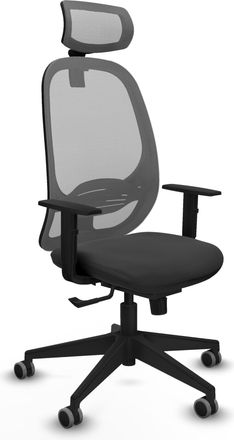 Piqueras y Crespo Drehstuhl mit 1D-Armlehnen, h&ouml;henverstellbare Lendenwirbelst&uuml;tze und h&ouml;henverstellbares Kopfteil und Neigungsverstellung, ausgestattet mit 3 Positione