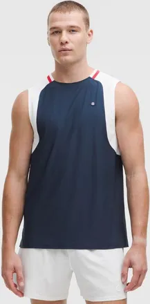 lululemon Haut sans manches de tennis pour Hommes - Blue/Blanc - Taille 2XL