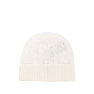 Ralph Lauren 455981442003 Cable-Knit Wool-Cashmere Beanie - White