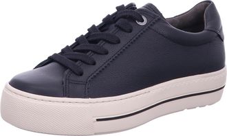 Paul Green Low-Top Sneaker Damen - Eva-Sohle, Elastische Schnürsenkel, Softes Leder Komfort - Büro & Freizeit Damenschuhe - Schwarz 01x