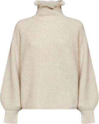 Max Mara Pull Col Roul&eacute; Pontile - Femme - Pulls - Beige - Taille: 42 FR