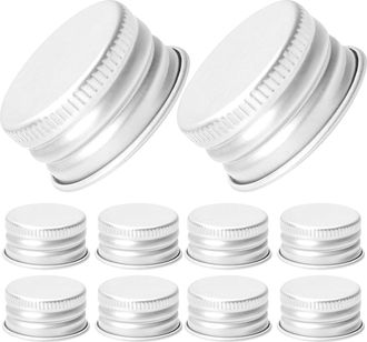NUOBESTY 50 St&uuml;ck Aluminium Schraubdeckel f&uuml;r Flaschen Auslaufsichere Wiederverwendbare Verschlusskappen Transparente Praktische Flaschen Glasdeckel Dicht und 