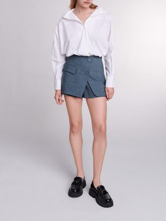 Maje Shorts Trompe-loeil - Petrolblau - Gr&ouml;&szlig;e 38 - Maje