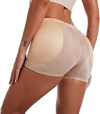 Feoya Culotte Push Up Fesse Invisible Culotte Rembourrée Lève-Fesses Entrejambe Dodu Culotte Femme Short Sculptantes Panty Peau 40-42