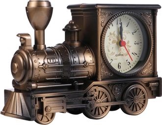 BESPORTBLE Vintage Wecker Retro Zug-Stil Schreibtisch Uhr Neuheit Nachttischuhr Zug Modell Figur Steampunk Ornament für Kinder Erwachsene Schlafzimmer Tisch Büro