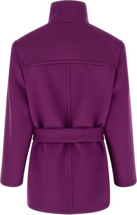 Saint Laurent Double-Face Wool Coat - Purple