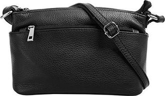 Cluty Sac à bandoulière Cuir & Made In Italy Femme cuir véritable | Fabriqué en Italie, sac à bandoulière, sac messager avec fermeture éclair, sac à bandoul