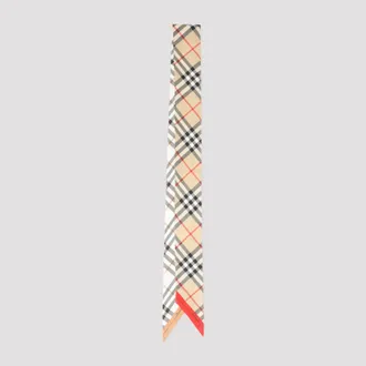 Burberry Foulard skinny en soie &agrave; carreaux Burberry