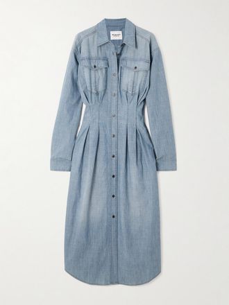 Isabel Marant Nolwen Midi-hemdblusenkleid Aus Baumwoll-chambray - Blau