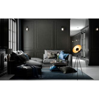 Näve home24 Stehleuchte Bernice Ø 40cm Schwarz/Gold Material: Metall Metallart: Aluminium Oberfläche Metall: Lackiert E27