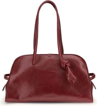 Jacquemus Femme, Sacs, Brun, Taille: ONE Size Vintage Glossy Leather Bowling Bag