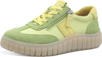 Tamaris Comfort Damen Sneaker flach mit Chunky-Sohle Low Top, Mehrfarbig (Yellow/Green), 41 EU