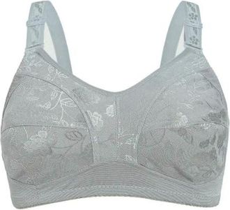 Generic CHJAN Soutien-gorge noir grande taille en dentelle pour femme non doubl&eacute; couverture compl&egrave;te mince sans fil Adju Ated-Strap D bonnet confortable, gris
