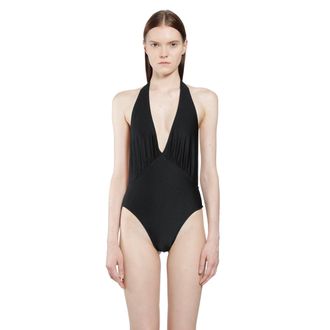 Saint Laurent Backless Halter Swimsuit
