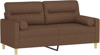 vidaXL 2-Sitzer-Sofa mit Zierkissen Braun 140 cm Stoff Vidaxl