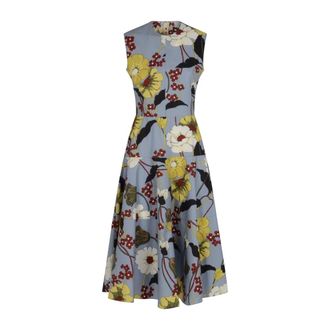 Marni Femme, Robes, Multicolore, Taille: 36 FR Robe Midi en Popeline &agrave; Imprim&eacute; Melodia