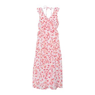 Cream Langes Pink Rotes Blumenkleid - - Dresses - Damen - Rot - XL