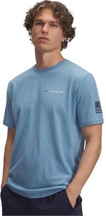 Under Armour T-Shirt à Manches Courtes Freedom Banner pour Homme, (418) Bleu fumé//Gris averse, Taille XL