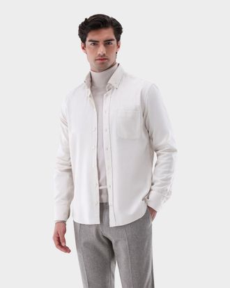 van Laack Flanellhemd mit Button-Down Kragen Tailor Fit