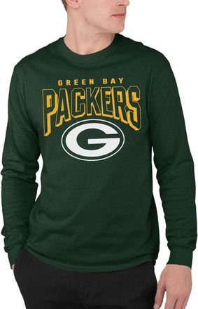Junk Food Unisex NFL Bold Logo Langarm T-Shirt, Green Bay Packers - Waldgr&uuml;n, XL