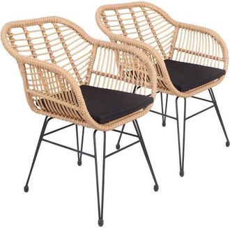 Happy Garden Happy Garden - 2er Set Sesseln aus synthetischem Rattan mit Kissen cinta