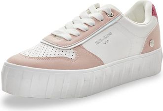 Terre de Marins Damen Trevise Sneaker, Weiß/Rosa, 38 EU
