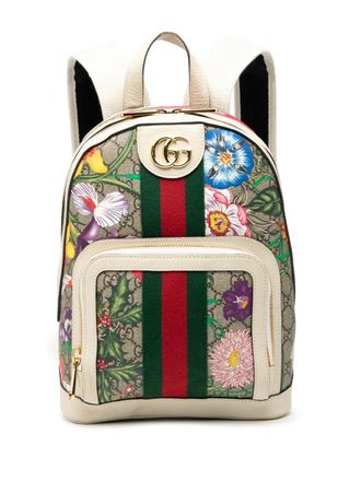 Gucci petit sac &agrave; dos GG Flora Ophidia Supreme (2016-2025) - Marron