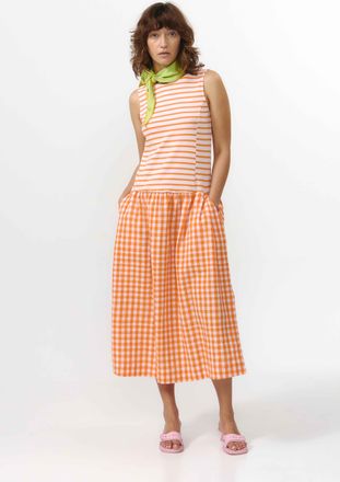 Suite13lab Damen vegan Kleid Mie Stripes Orange